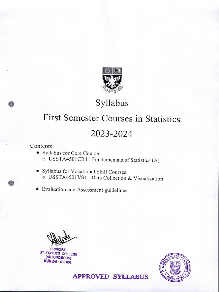 Statistics Syllabus | PDF