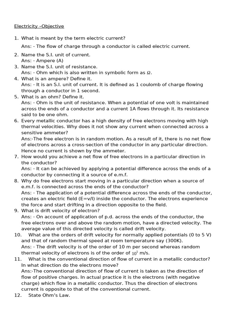 Physics Viva | PDF | Rechargeable Battery | Electrical Resistivity And Conductivity
