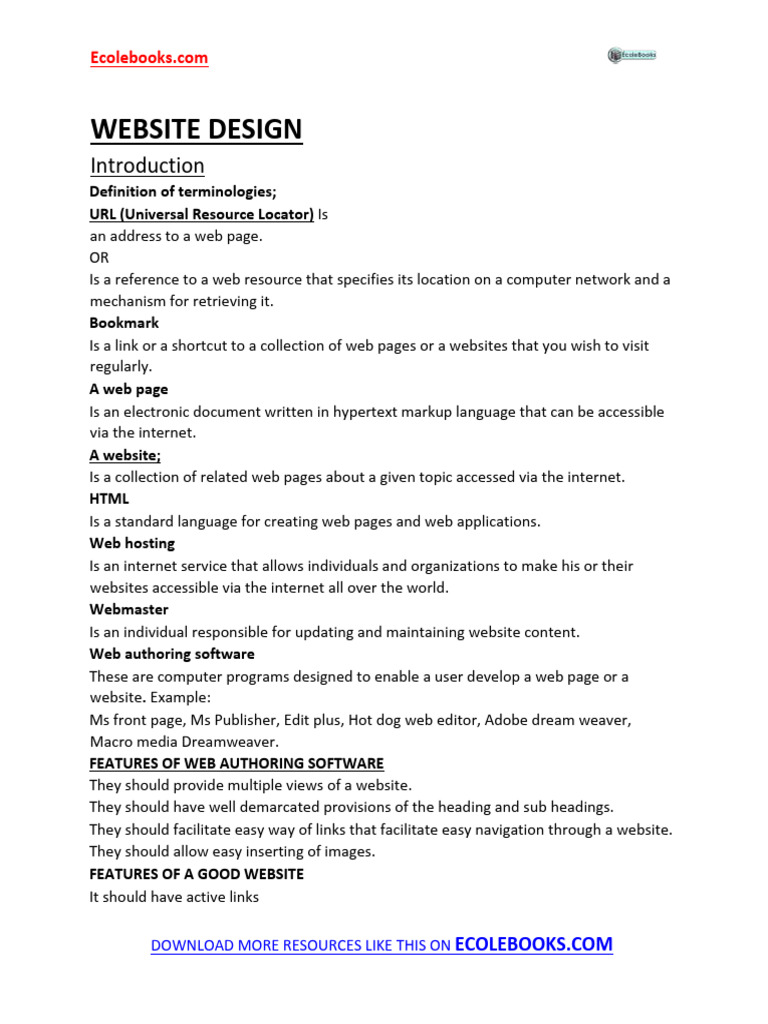 s4 Work Web Designing 2020 2 Revision & Past Papers | PDF | World Wide ...