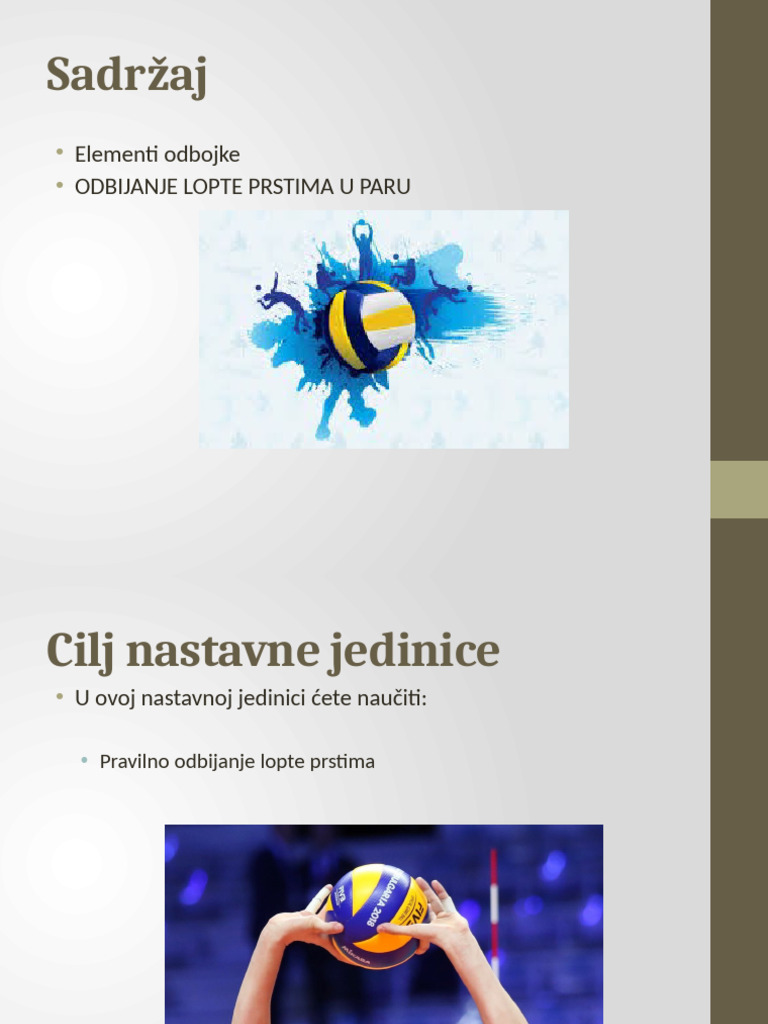Odbijanje Lopte Prstima U Paru 2 | PDF