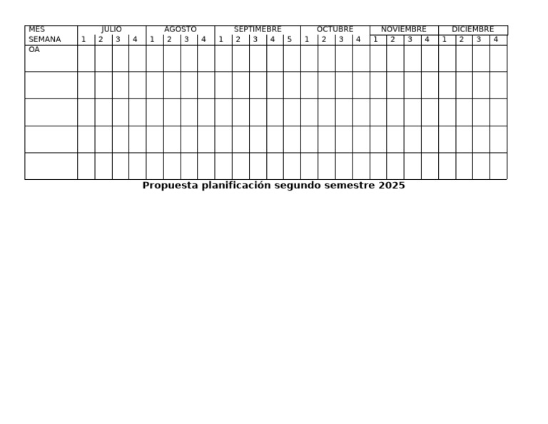 Matriz en Blanco Segundo Semestre | PDF