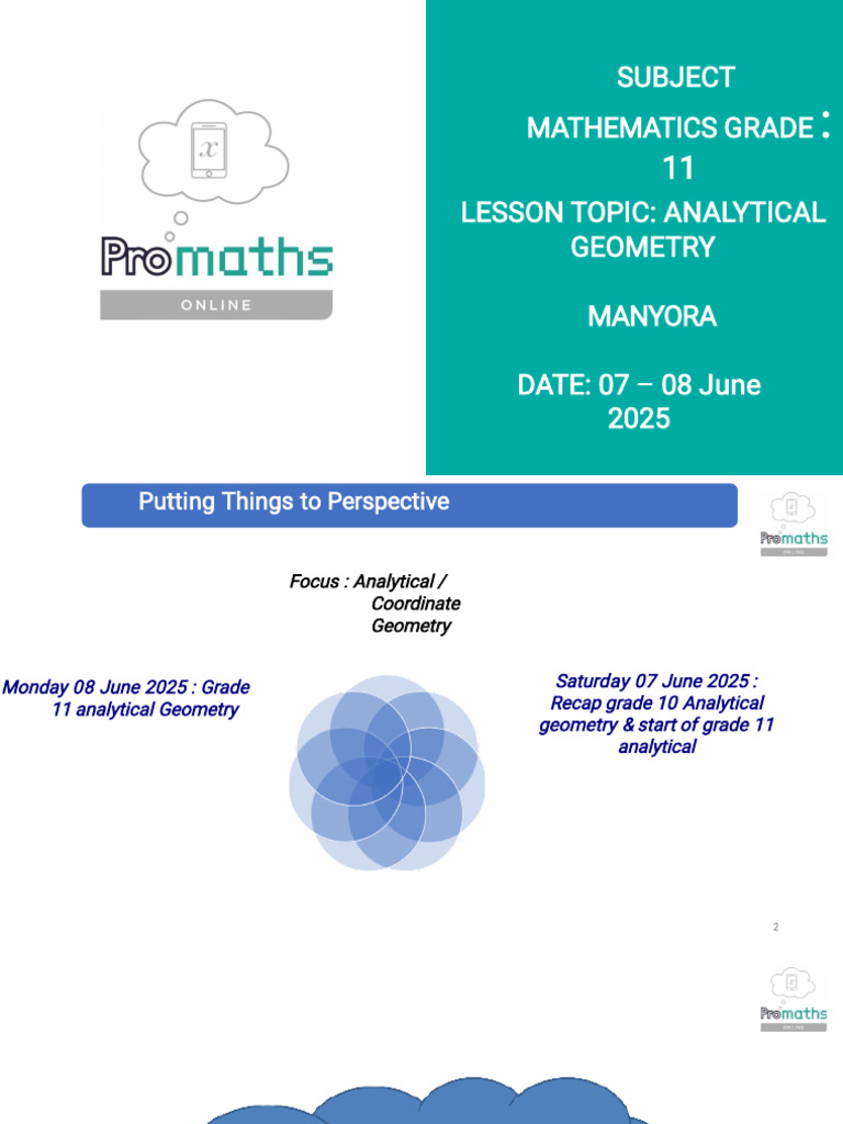 Promaths Analytical Geometry Grade 11 June 2025 - 085445 | PDF | Line ...