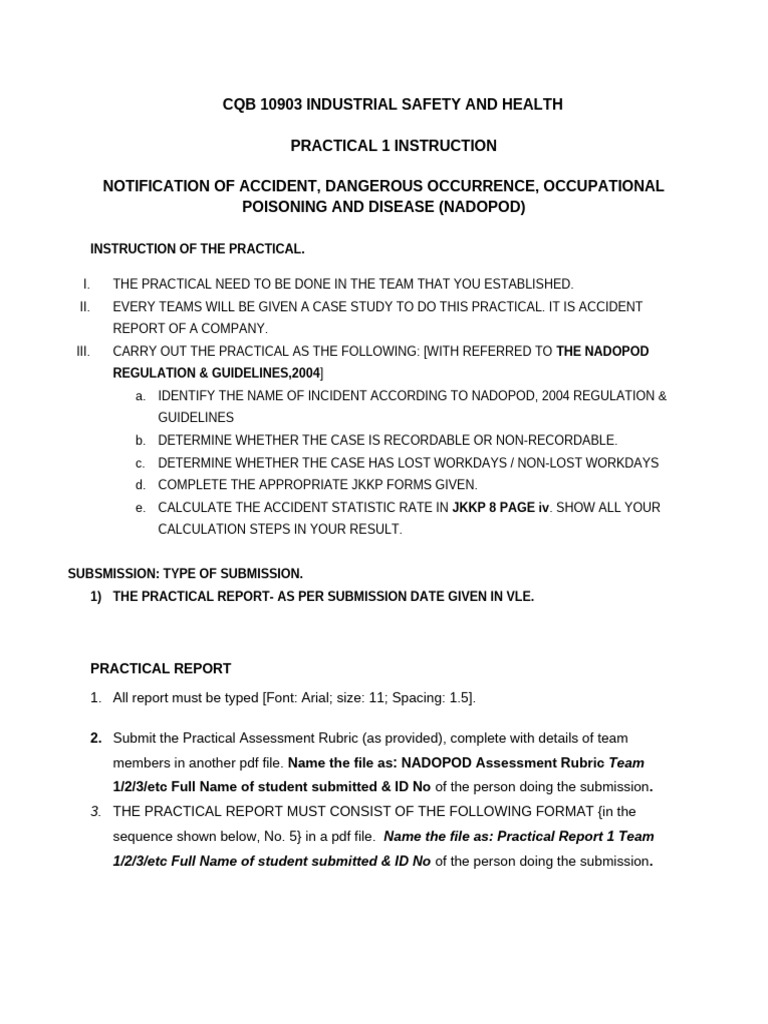 NADOPOD Accident Reporting Practical Guide | PDF