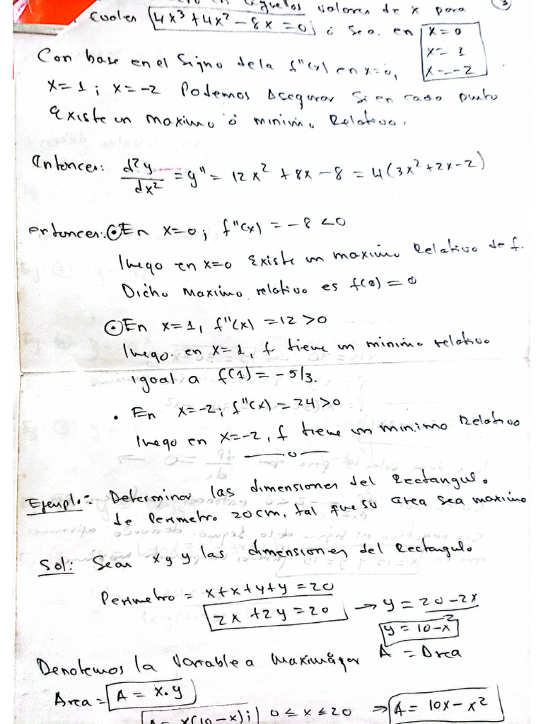 Ejercicios de Aplicacion de Derivadas | PDF