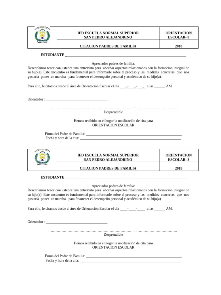Cita de Orientación Escolar 2018 | PDF