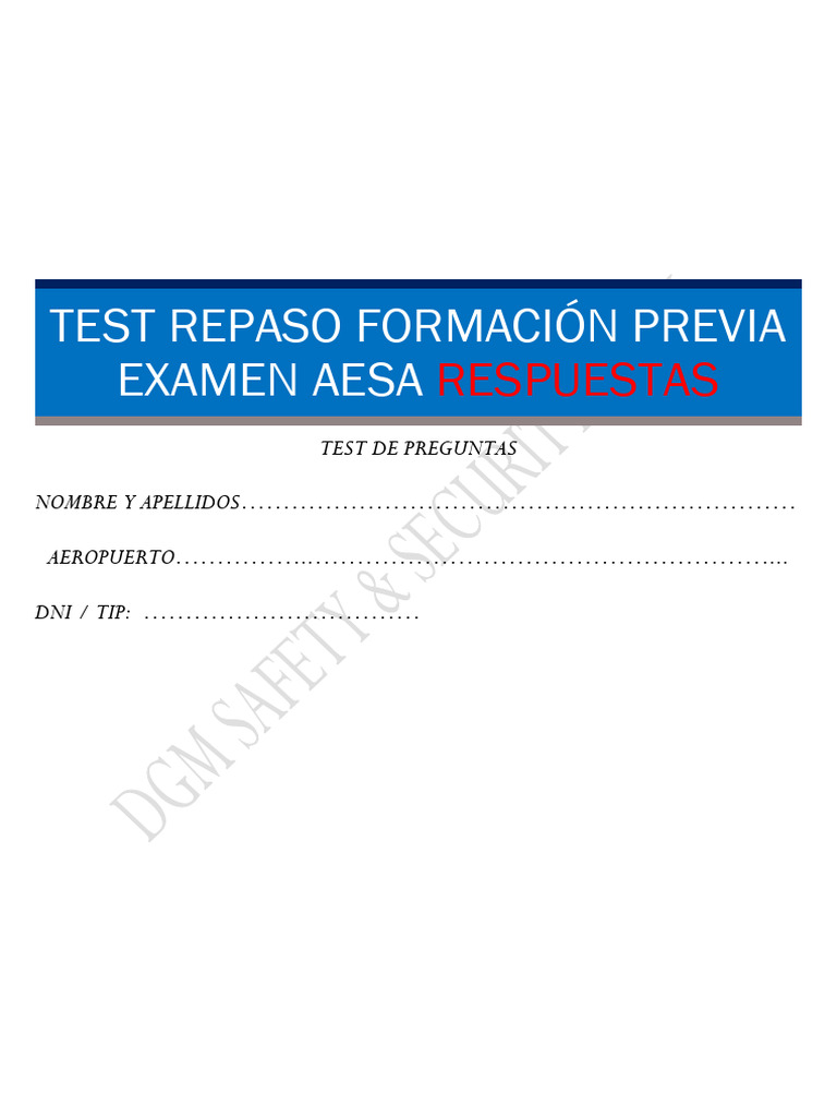 Test de Repaso Aesa | PDF | Aeropuerto | Aviación