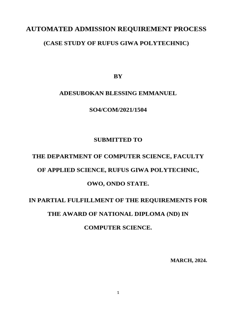 Automated Admission Requirement Process | PDF | University And College Admission | World Wide Web