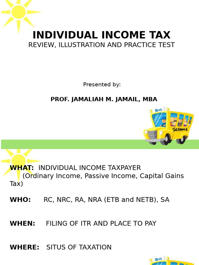 Individual Income Tax | PDF | Income Tax | Taxes