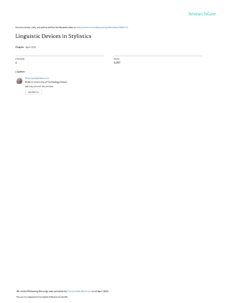 Linguistic Devicesin Stylistic | PDF