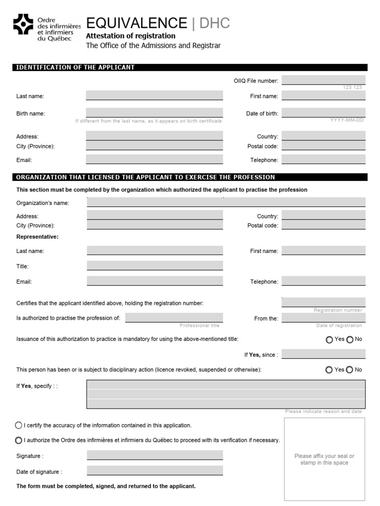 Equivalence Attestation Enregistrement Form Ang | PDF | Birth Certificate