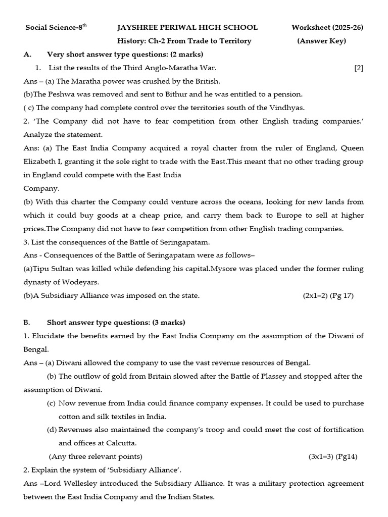 History Worksheet: Trade to Territory | PDF
