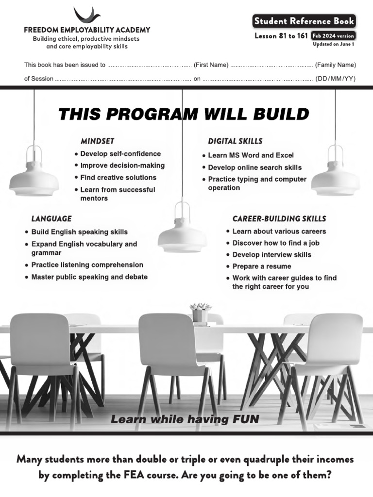 Student Reference Book Lesson 81 To 161 Feb 2024 Version Updated On June 1 | PDF