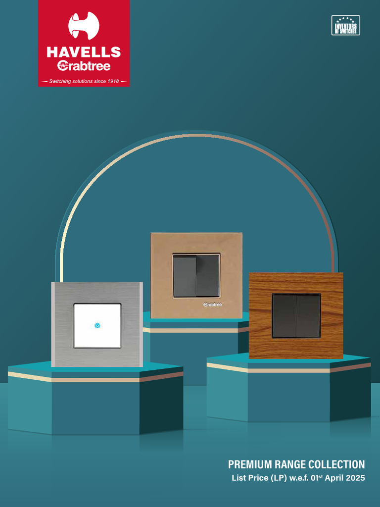 Havells Crabtree Switches LP - Premium - April'25 | PDF | Electronics ...