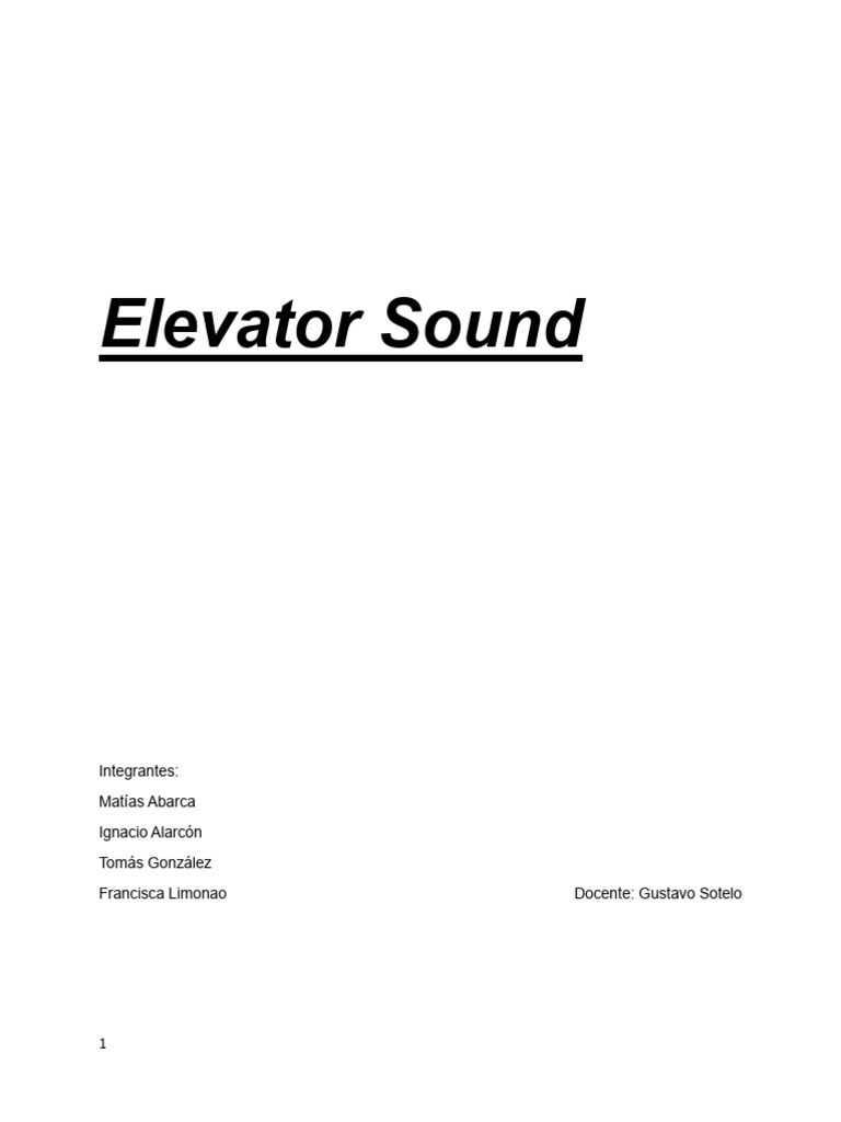 Elevator Sound: Arriendo de Audio Profesional | PDF | Business ...