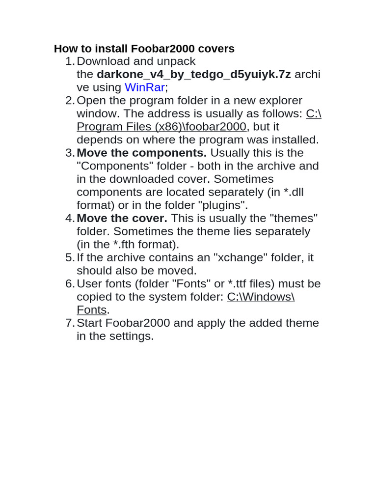 How To Install Foobar2000 Covers | PDF