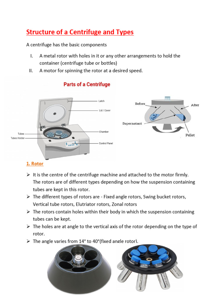 Structure of A Centrifuge and Types | PDF | Centrifuge | Centrifugation