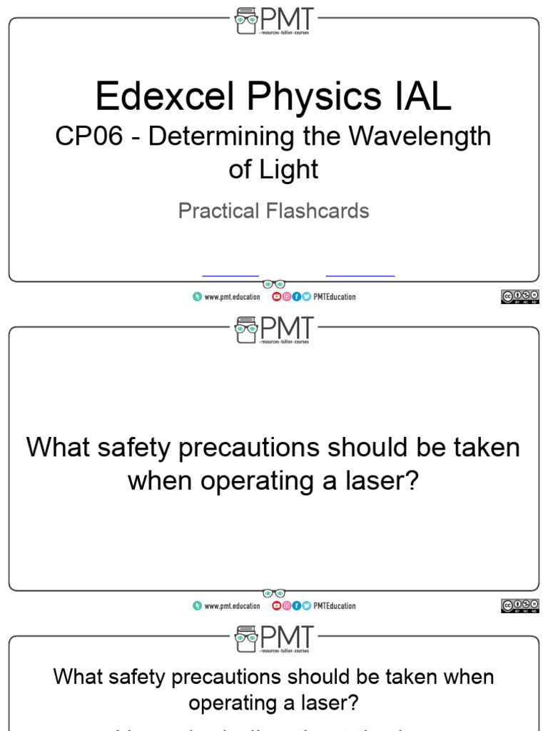 Flashcards - CP 06 Determining The Wavelength of Light - Edexcel Physics IAL | PDF | Diffraction ...