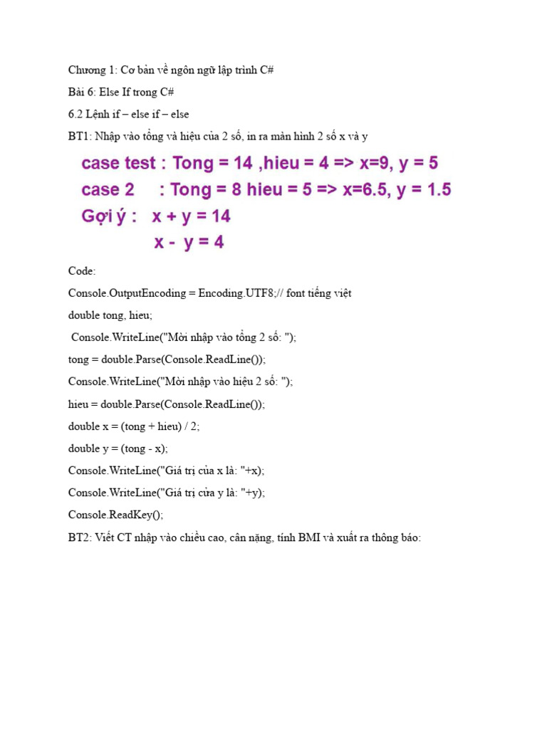 27 10 24 Giai BT HDTH C# | PDF