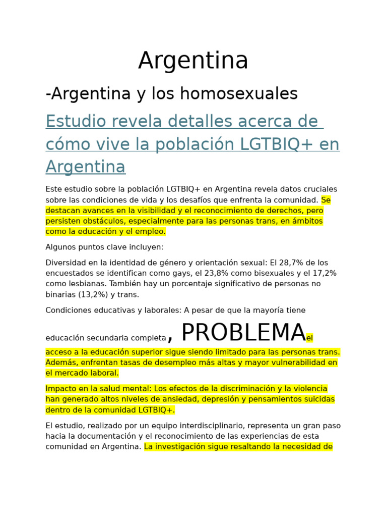 Argentina | PDF | Transgénero | Estudios LGBTQIA+