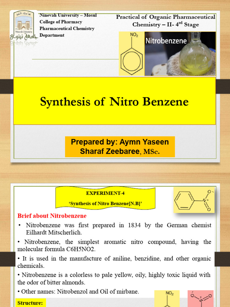 Synthesis of Nitrobenzen | PDF | Benzene | Solubility
