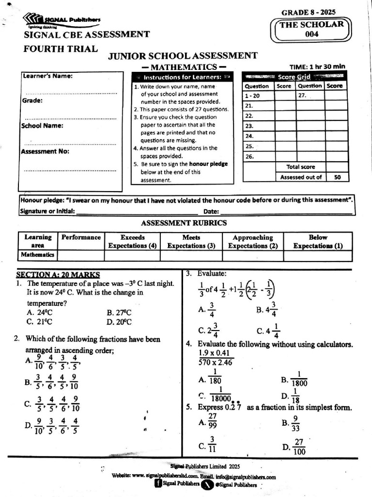 Grade 8 004 Signal Combined | PDF