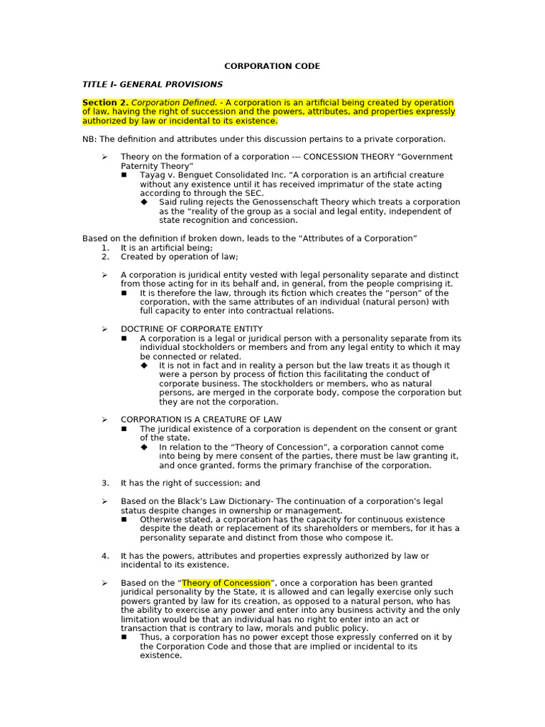 Understanding the Corporation Code | PDF | Stocks | Corporations