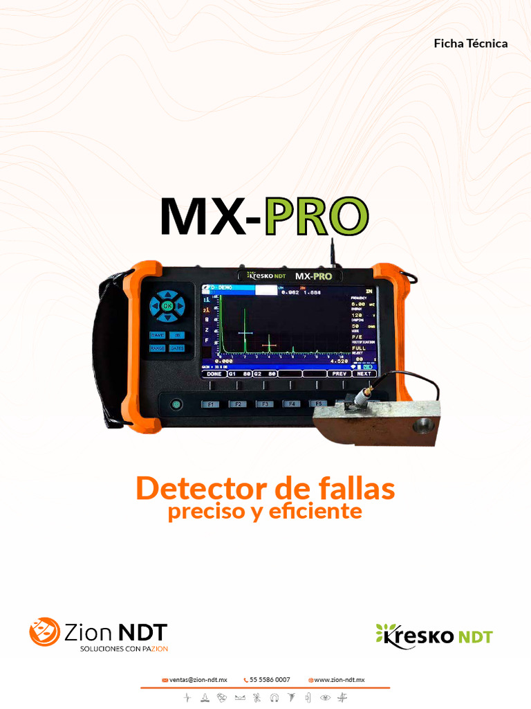 MX-PRO Kresko NDT Folleto | PDF | Amplitud | Monitor de computadora