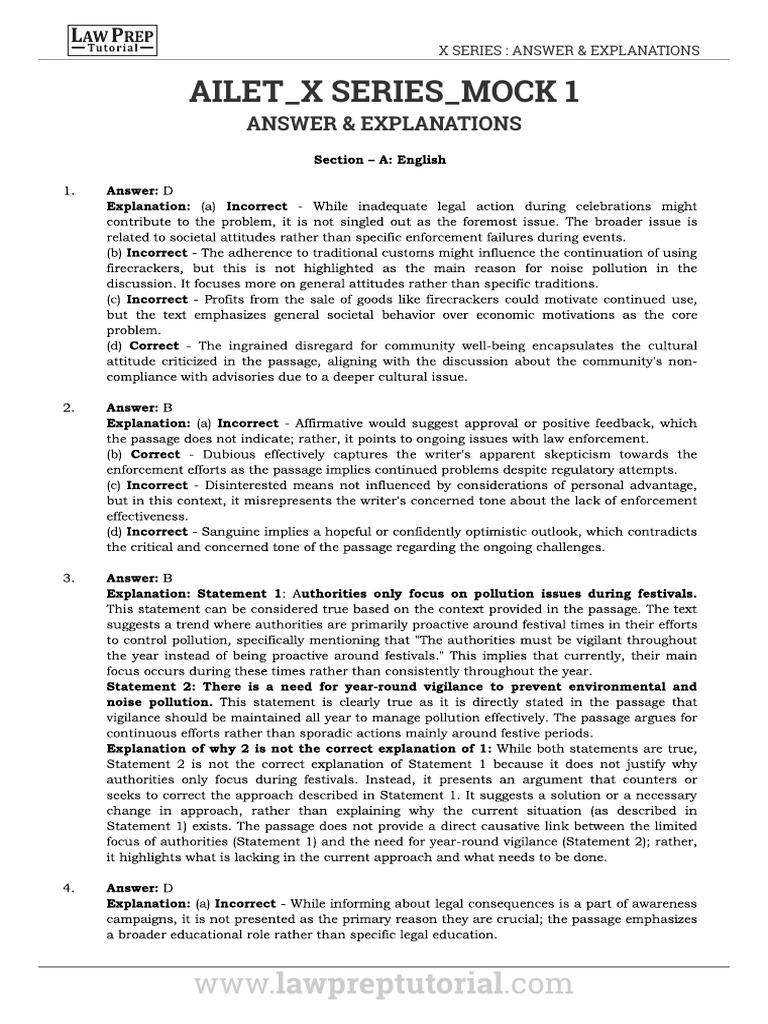 Ailet X Series Mock 1 (Ak) | PDF