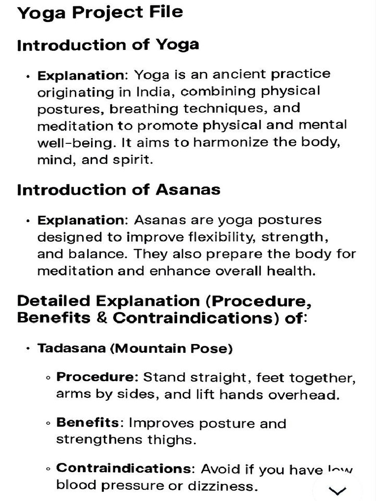Yoga Project File-1 | PDF