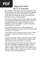 Sojourner Truth's "Ain't I a Woman?" Speech | PDF