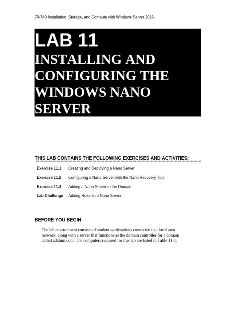 Configuring Windows Nano Server Lab 11 | PDF | Hyper V | Ip Address