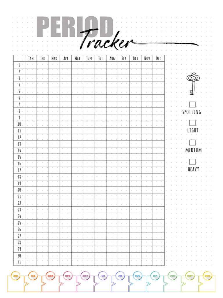 Period Tracker A4 Document | PDF