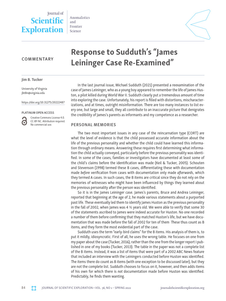 Response To Sudduths James Leininger Case Re-Exam | PDF