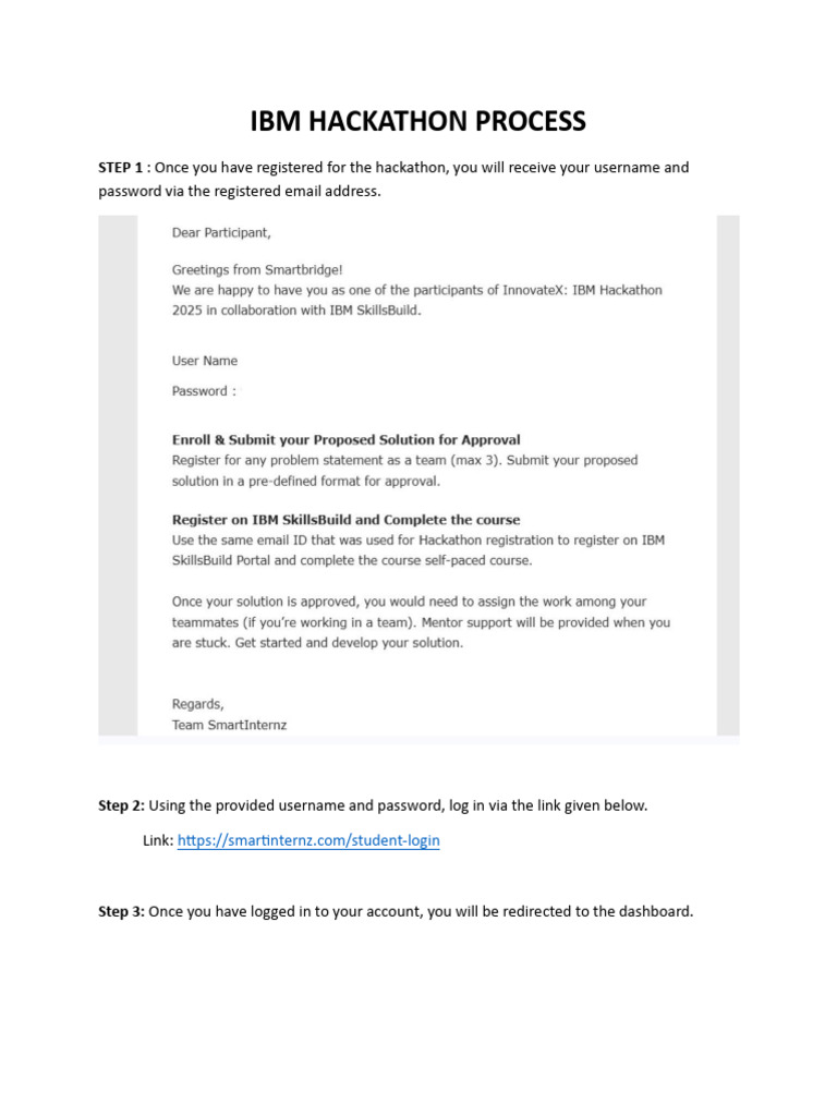 IBM Hackathon Registration Process | PDF | Login | Software