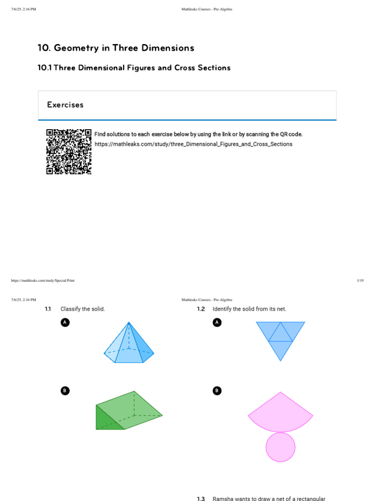 Geometry in Three Dimensions | PDF | Rectangle | Area