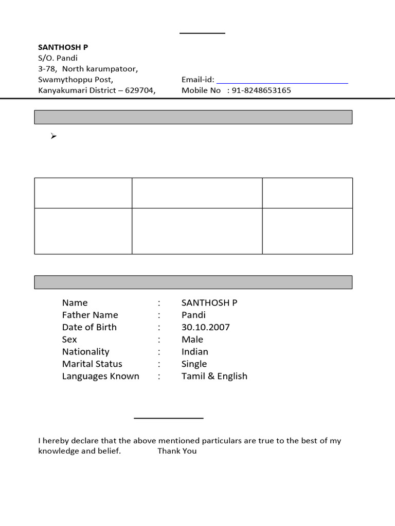Santhosh resume | PDF