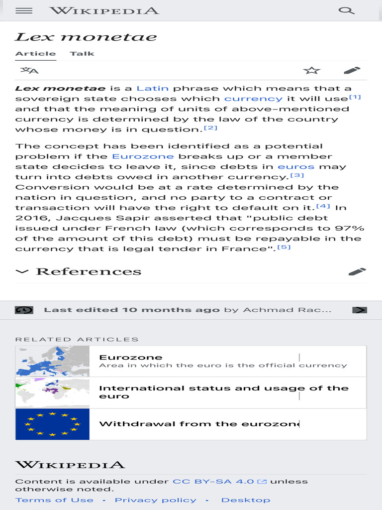 Lex Monetae - Wikipedia | PDF