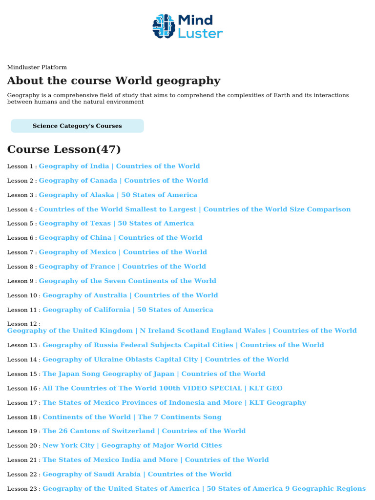 Geography of World Countries and Continents | PDF | Geography | Continent