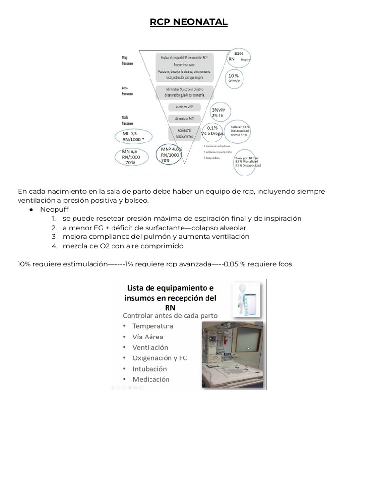RCP Neonatal | PDF | Reanimación cardiopulmonar | Medicina CLINICA