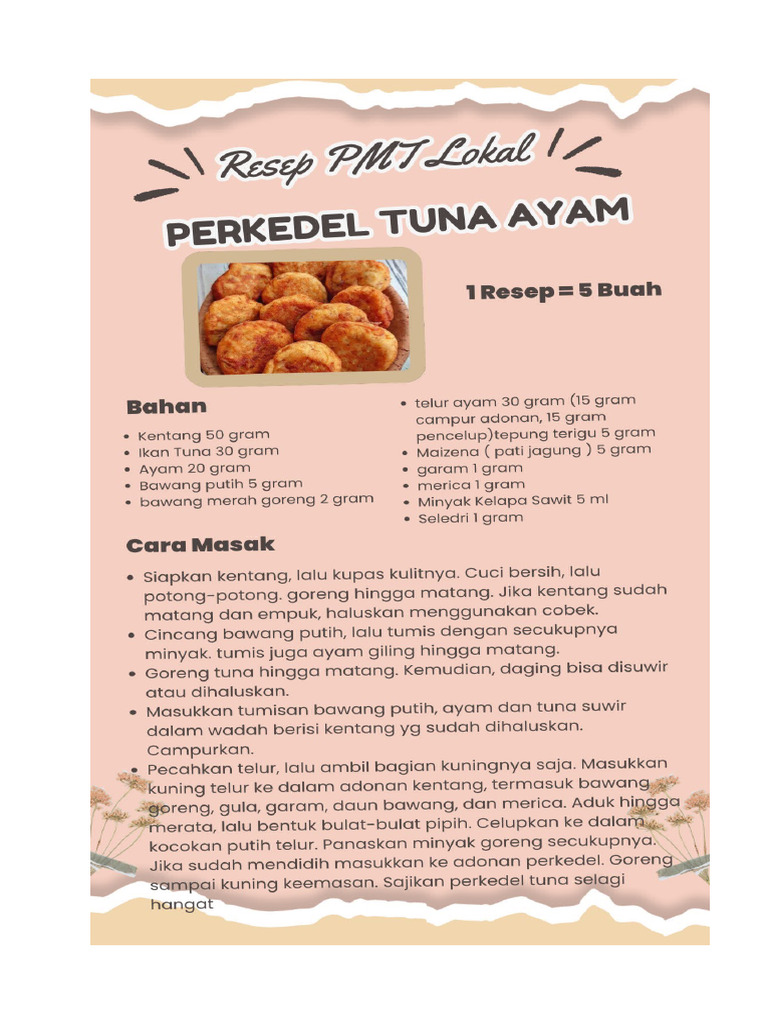 Resep Perkedel Kelapa Variasi Makanan | PDF