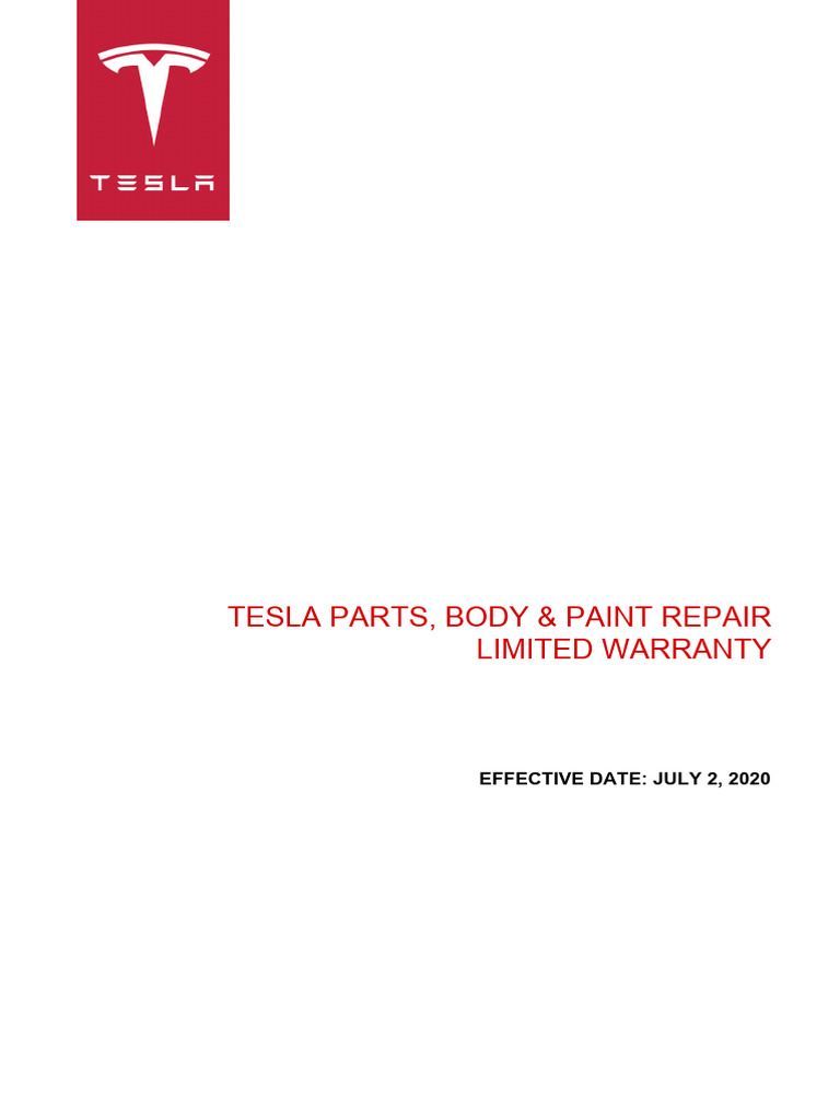Tesla Parts & Repair Warranty Overview | PDF | Negligence ...