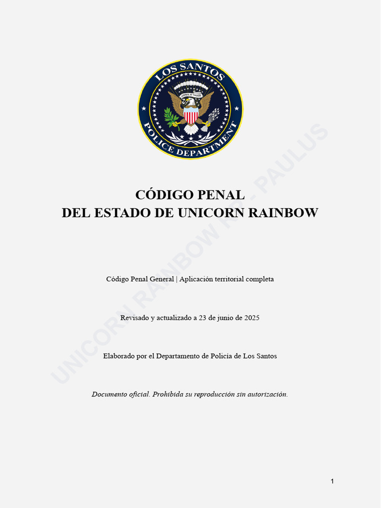 Código Penal - Unicorn Rainbow RP | PDF | Comercio ilegal de drogas ...