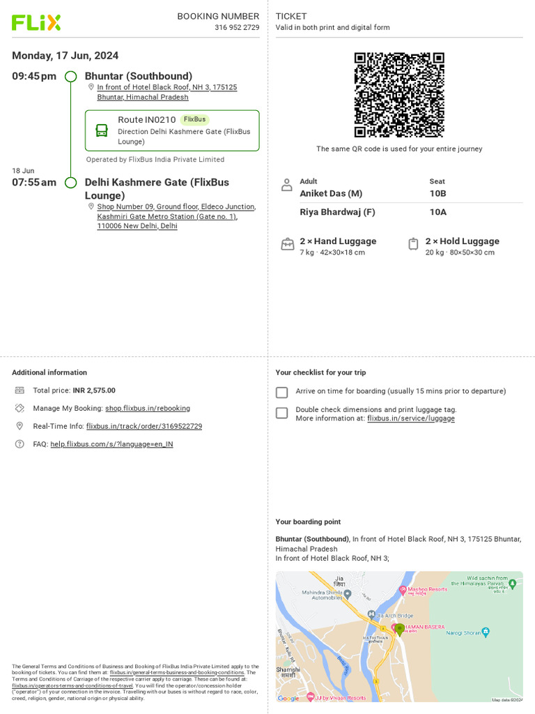 Ticket Bhuntar Delhi 3169522729 | PDF | Passenger Rail Transport ...