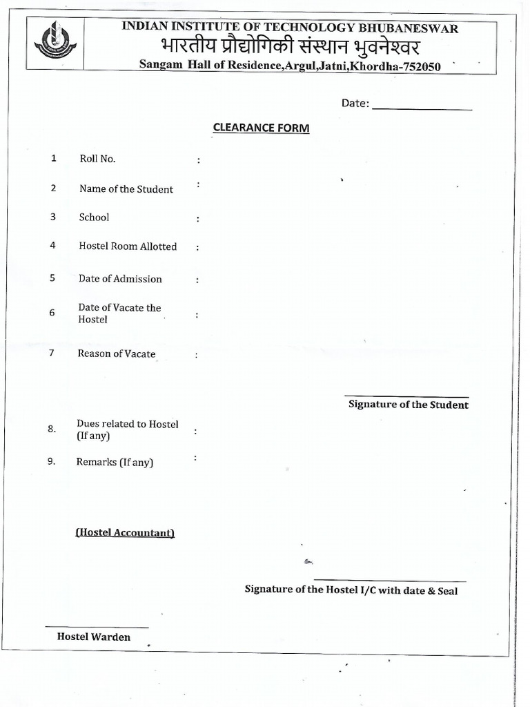 Hostel Pdf