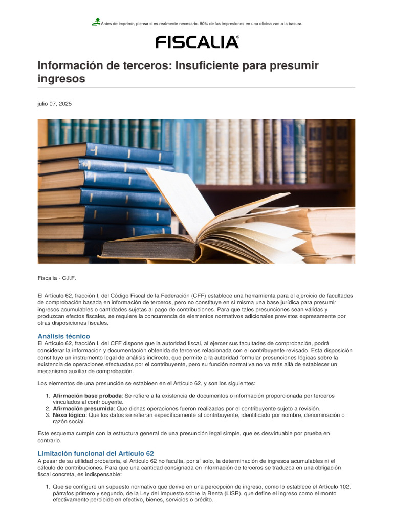 Información de Terceros - Insuficiente para Presumir Ingresos | PDF ...