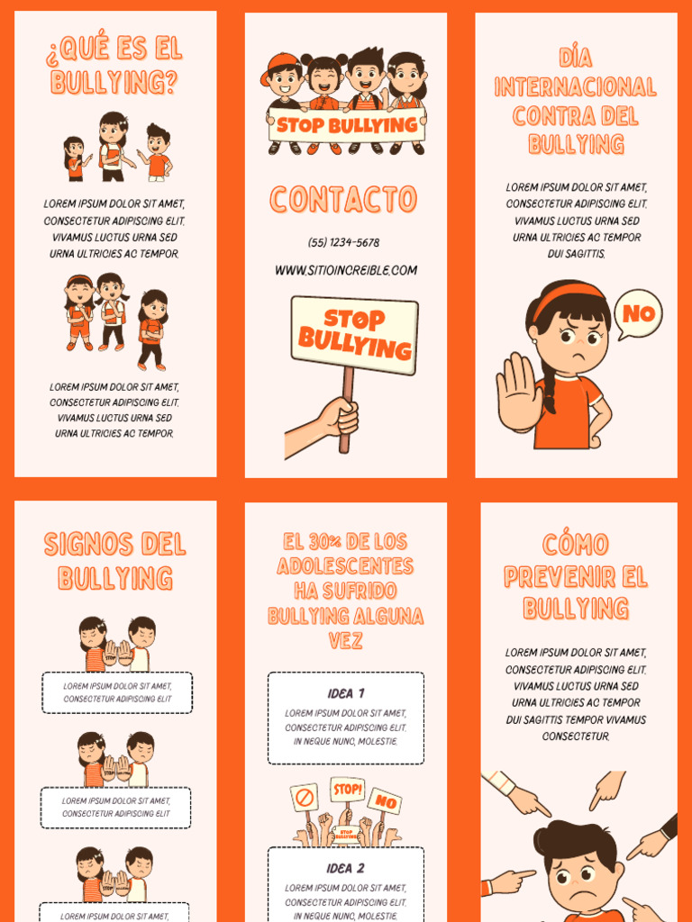 Tríptico Dia Internacional en Contra Del Bullying | PDF