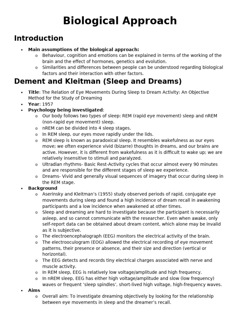 Psychology Core Studies Znotes | PDF | Sleep | Rapid Eye Movement Sleep