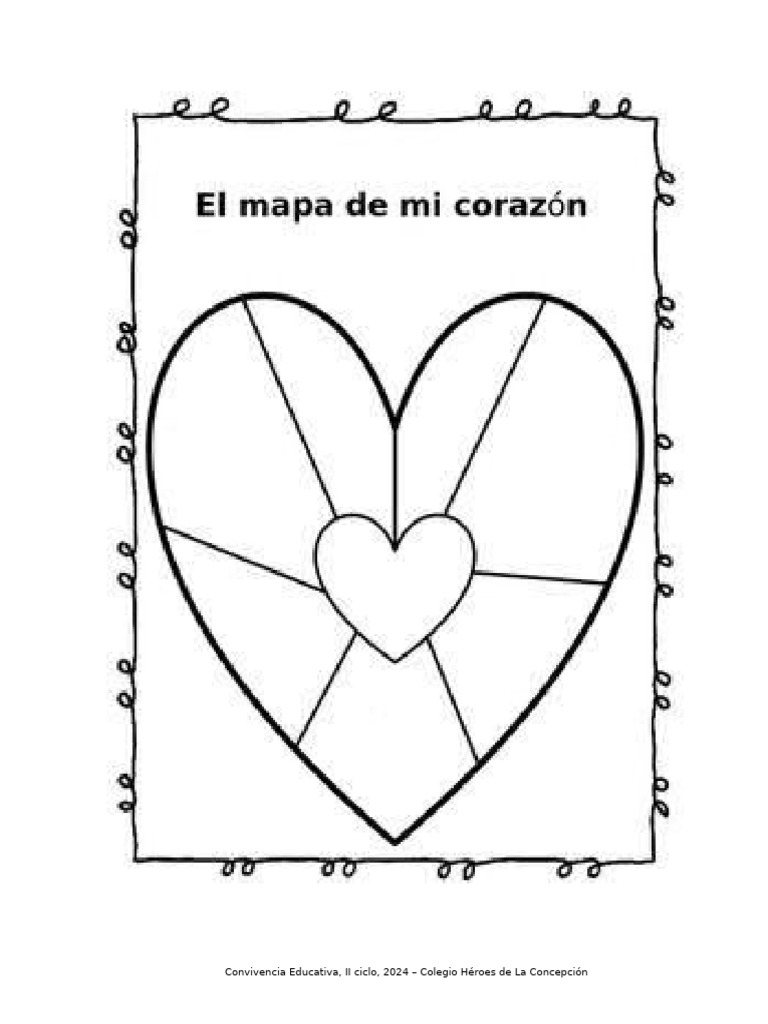 Plantilla Actividad El Mapa de Mi Corazón 6to Día 1 | PDF