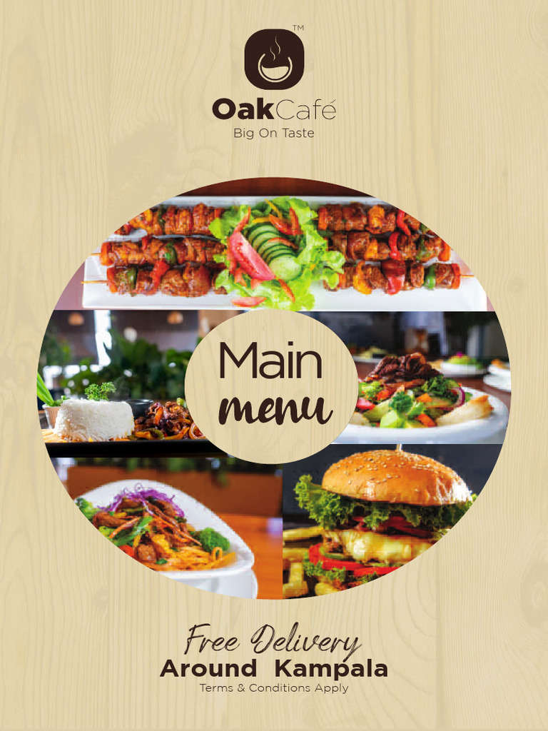 Oak Cafe Menu Highlights | PDF | Hamburgers | Steak