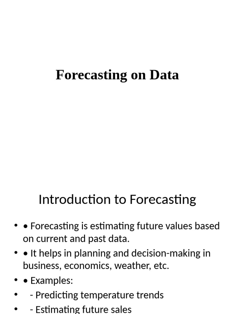 Observational Studies in Data Forecasting | PDF